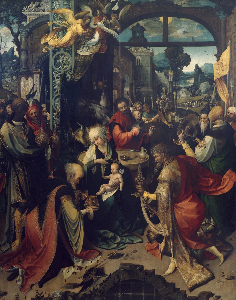 耶稣诞生》，扬-德-比尔（Jan de Beer，约 1475-1528 年）创作的三联画中央画板，布面油画